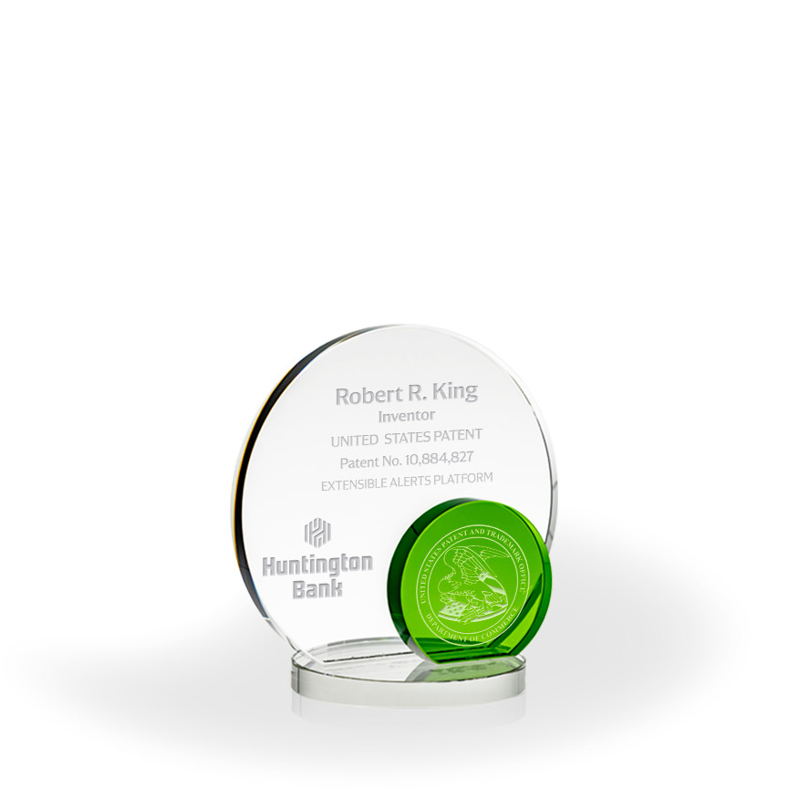 Green Moon Crystal Award | Desktop Recognition | US Patent Certificate