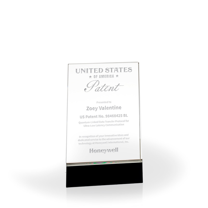 Liam Fused Black and Clear Crystal Patent Award - Large | Desktop ...