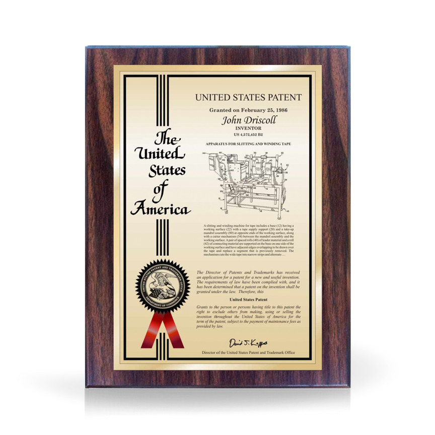 Patent Awards, Patent Plaques and Inventor Recognition