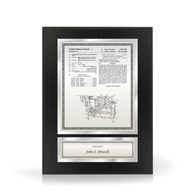 Merit Copper and Silver Solid Walnut Patent Plaque | Front Page Series ...