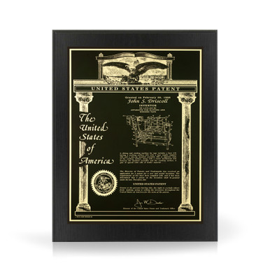 Gold Legacy Black and Black Finish Patent Plaque | Classic Series | U.S ...
