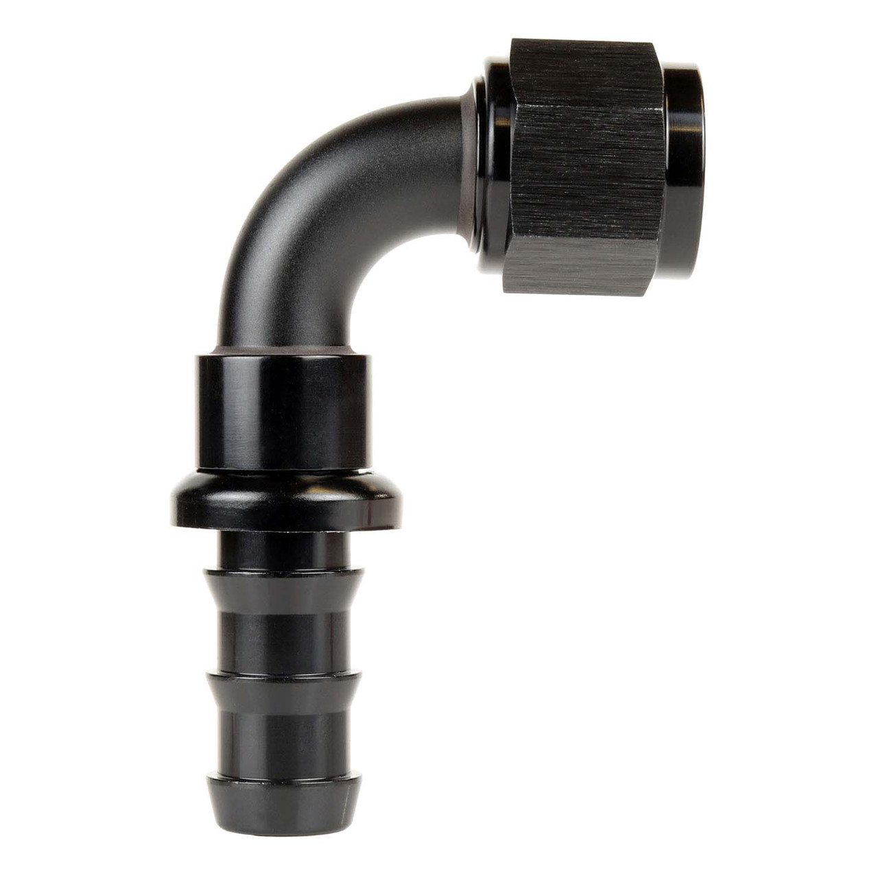 AN Straight Swivel Push Lock Hose End Barb Fitting Black