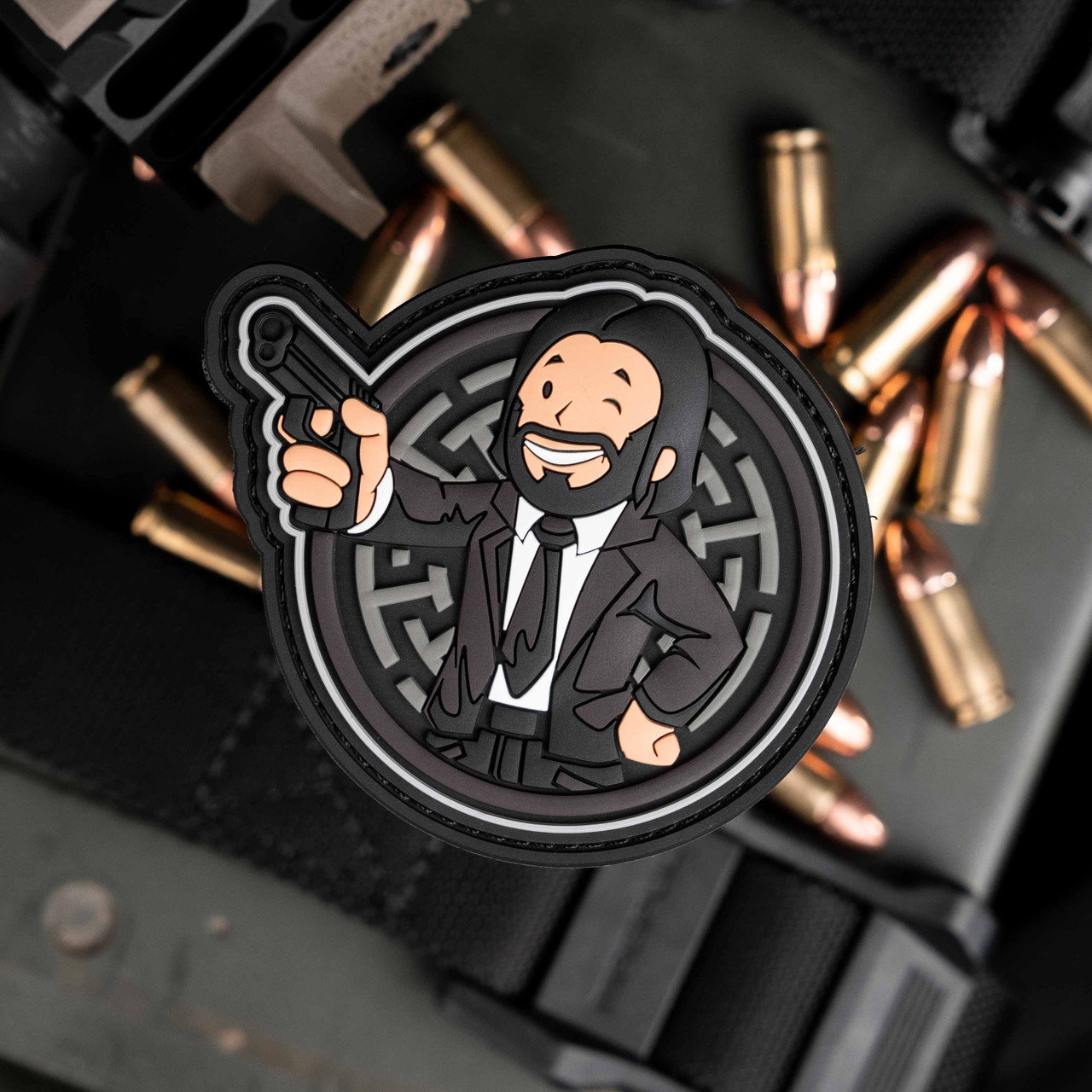 John Wick Morale Patch Vault Boy PVC Patch Hook Backed