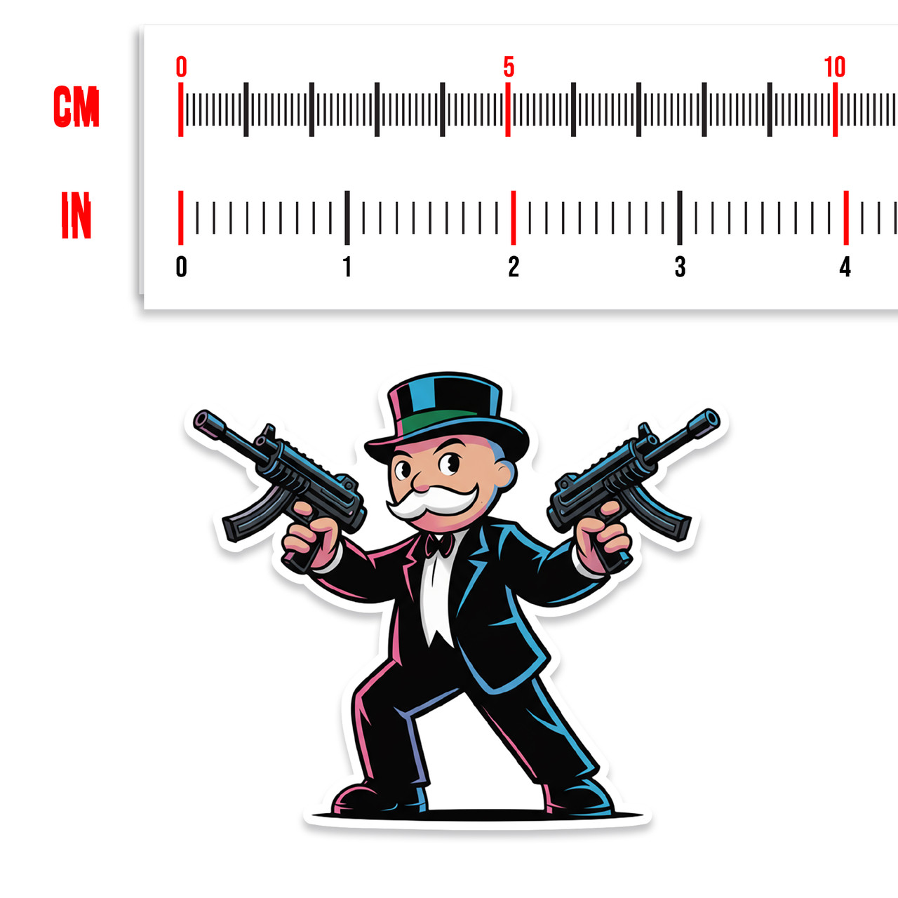 Gangster Monopoly Sticker | Funny Rich Uncle Parody Vinyl Decal