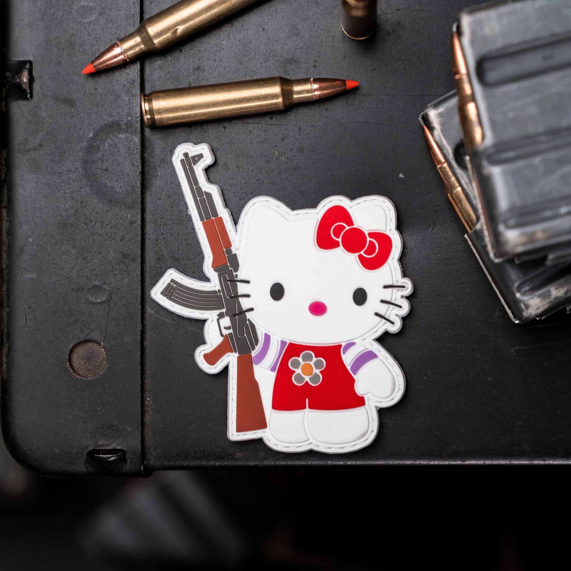 Hello Kitty Sticker - Tactical Kitty with AK-47 Decal
