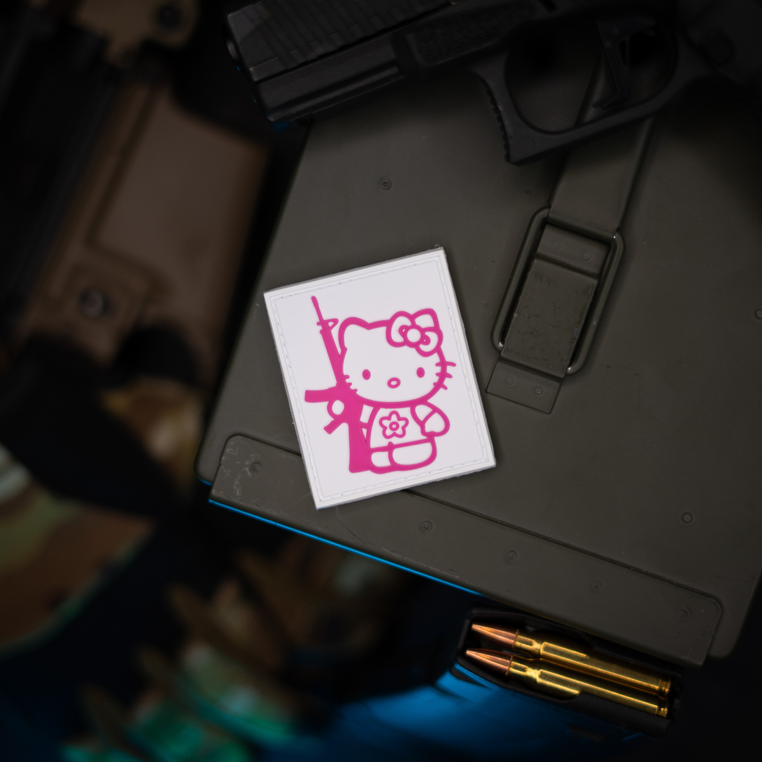 Hello Kitty Sticker - Tactical Kitty with AK-47 Decal