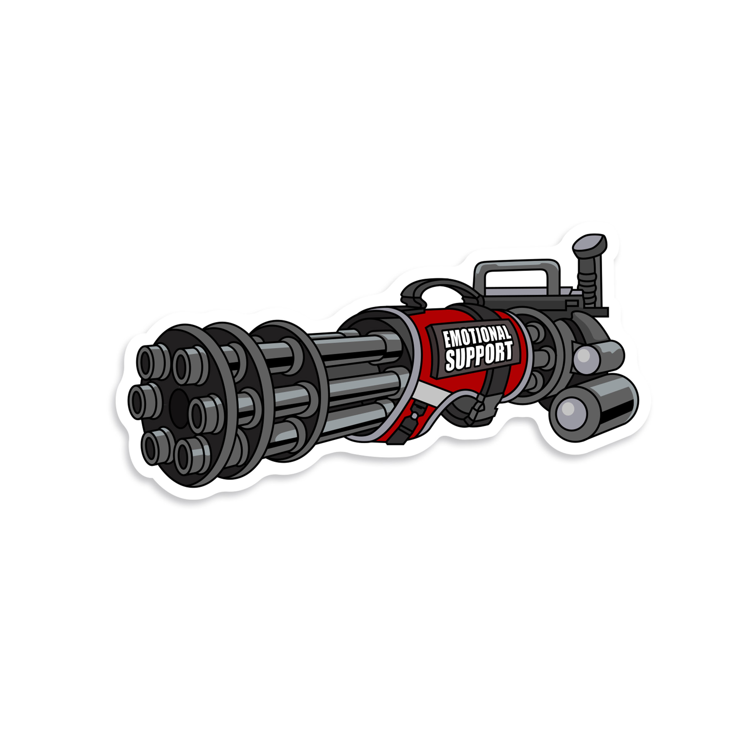 Emotional Support Minigun Sticker