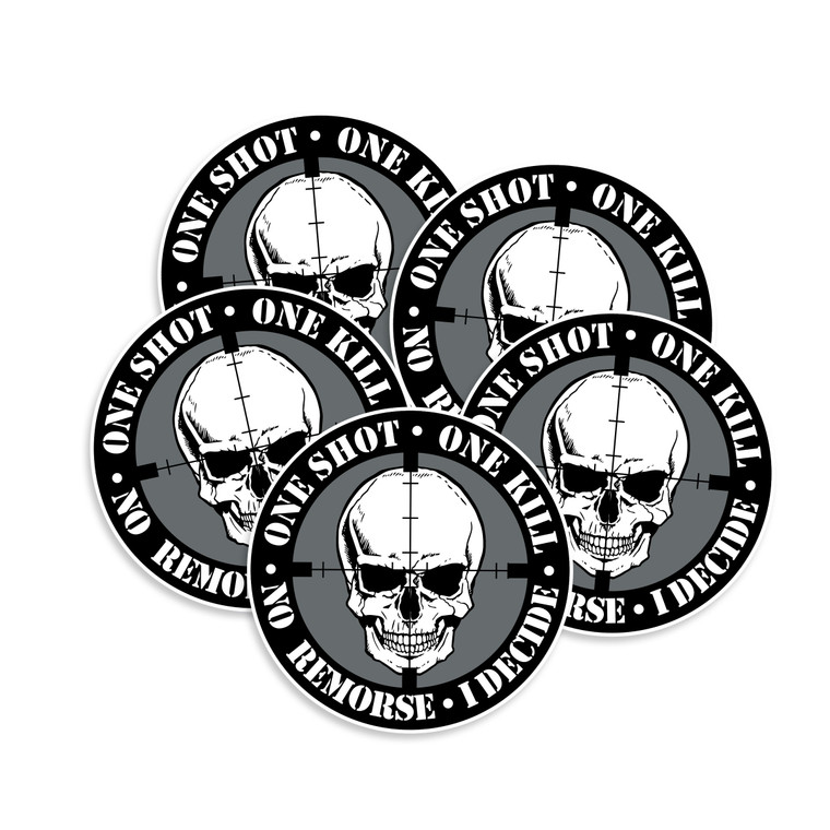 One Shot One Kill No Remorse I Decide Sticker