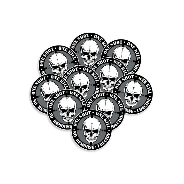 One Shot One Kill No Remorse I Decide Sticker