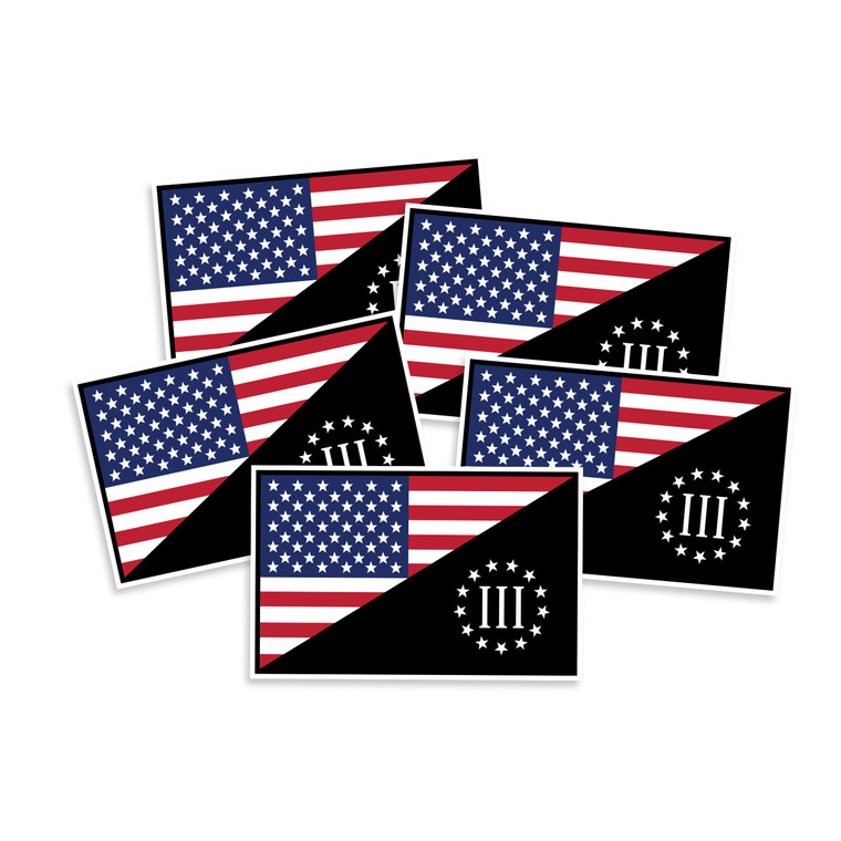 US Flag Three Percenter Sticker