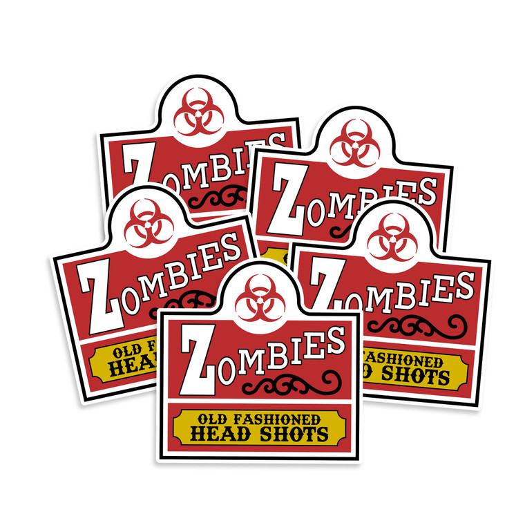 Zombies Old Fashioned Head Shots Sticker