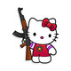 Hello Kitty Sticker - Tactical Kitty with AK-47 Decal