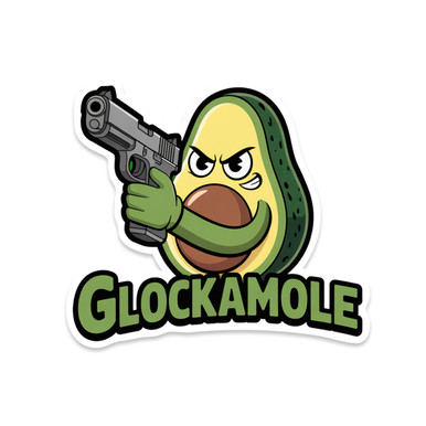 Glockamole Sticker – Funny Avocado Gun Meme Decal