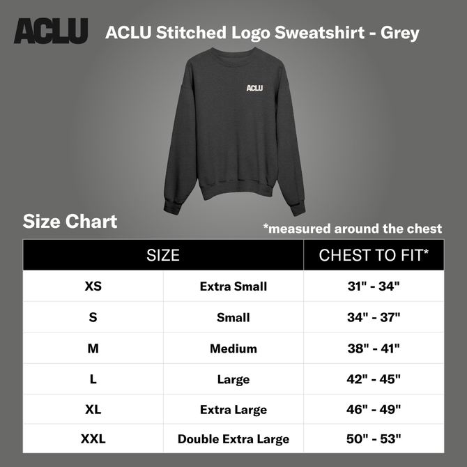 ACLU Stitched Logo Sweatshirt - Grey - ACLU