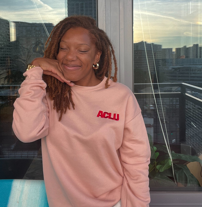 ACLU Stitched Logo Sweatshirt - Peach - ACLU