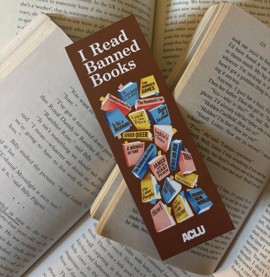 I Read Banned Books Bookmark - Brown - ACLU