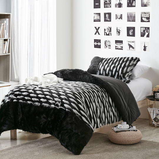 Tiger Lion Coma Inducer Oversized Twin Comforter Zebra Black