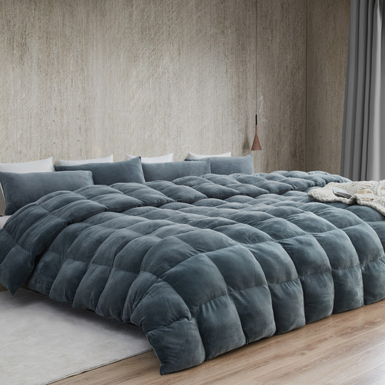 Neutral Dark Gray Extra Large and Extra Thick Coma Inducer Comforter