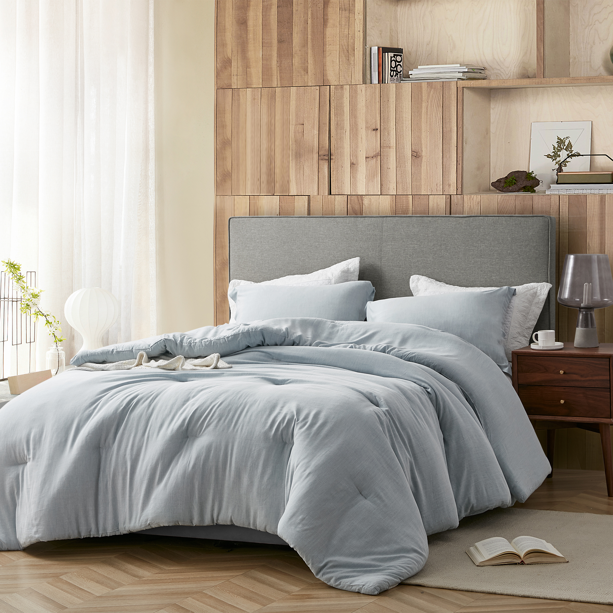 Oversized Blue Yarn Comforter XL Bedding Soft Comforter
