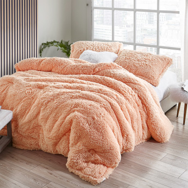 Pretty Peach Nectar Extra Long and Extra Wide Queen Comforter with ...