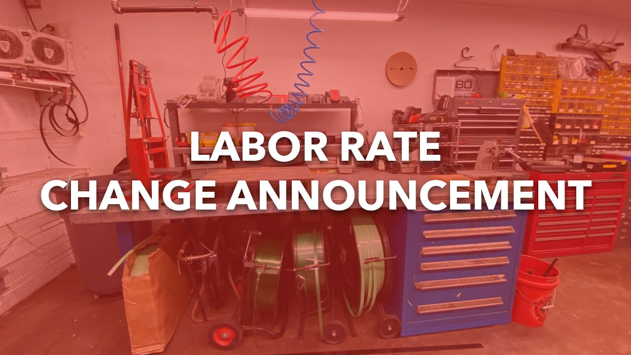 Labor Rate Change Announcement - Traditional Tool Repair