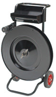 strap dispenser for steel and plastic banding