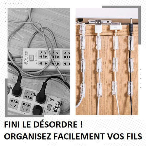 Attache-fils électriques (Lot de 20 pièces) | Autocollant et Rapide