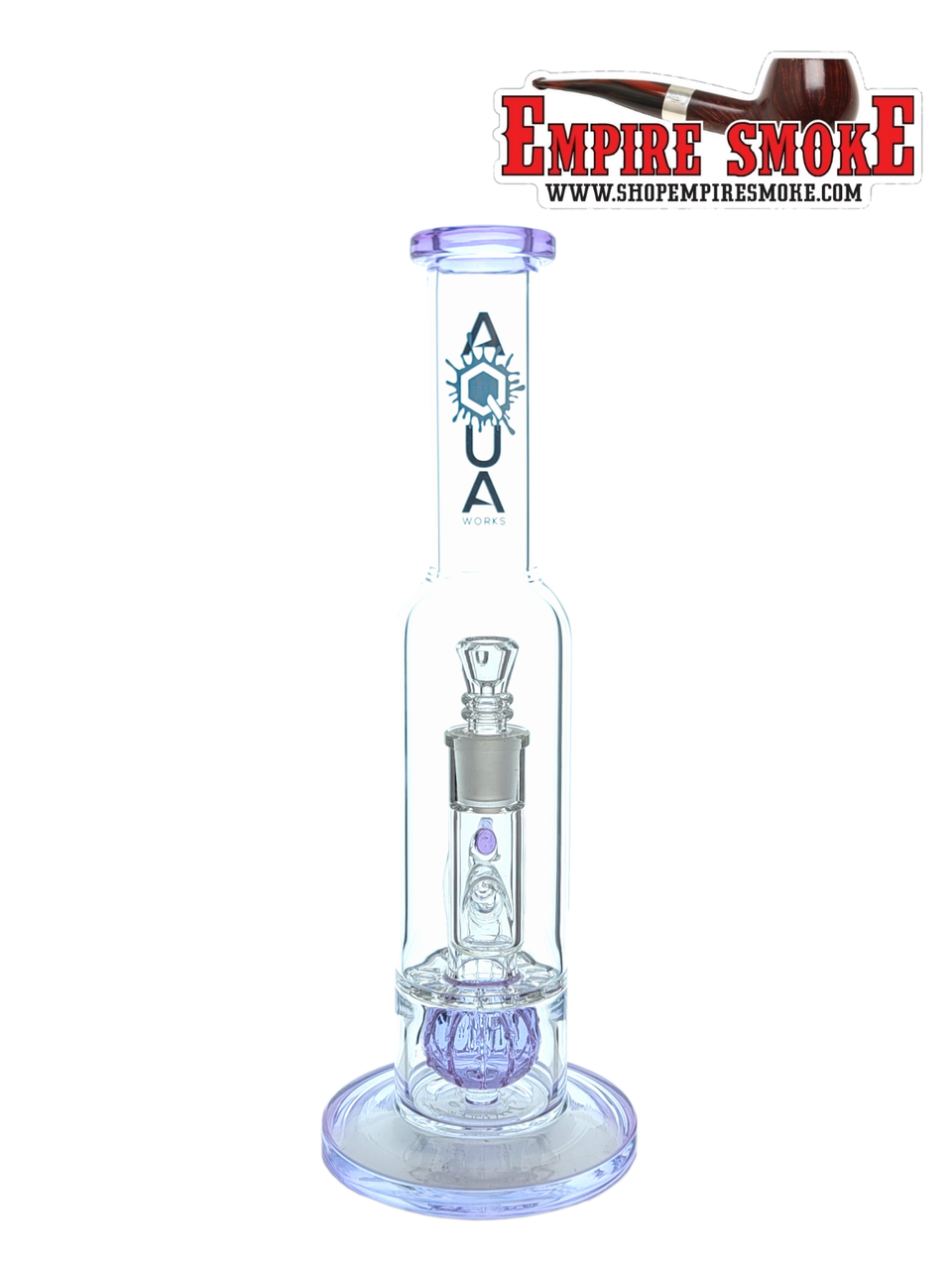 AQUA Works - Ratchet Perc Tube 14" Purple - Empire Smoke