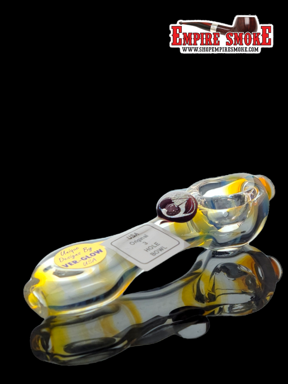 Ver-Glow Glass- 3 Hole Pipe Raiders Millie