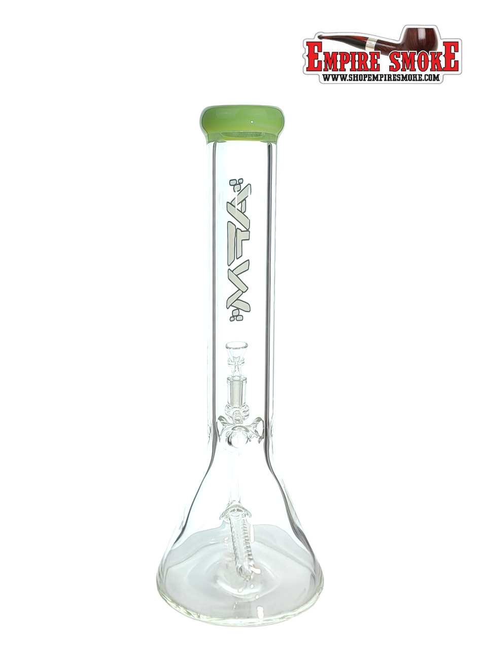 13" AFM GLASS INLINE PERC COLORED LIP 9MM GLASS BEAKER BONG