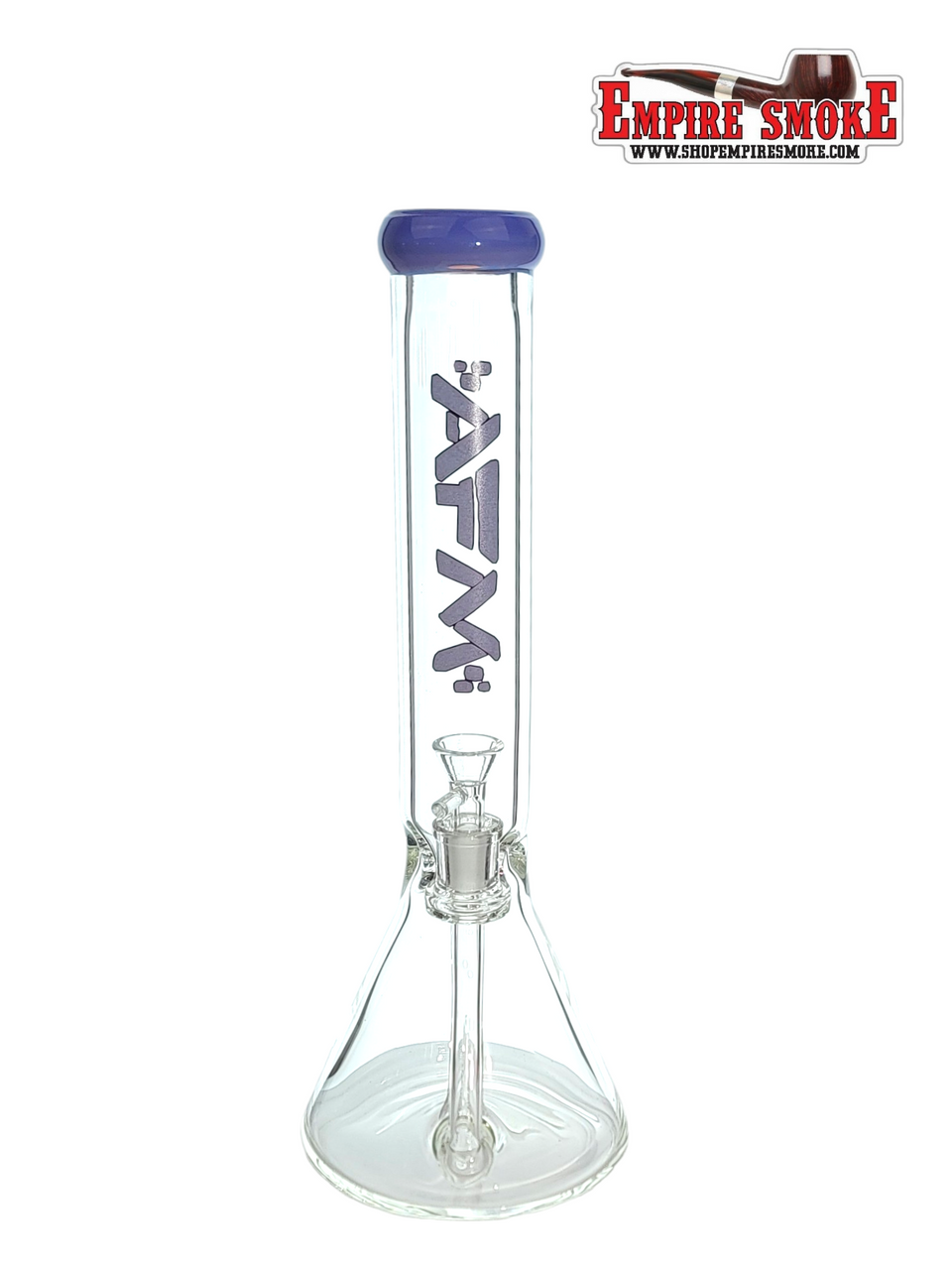 13" AFM GLASS INLINE PERC COLORED LIP 9MM GLASS BEAKER BONG
