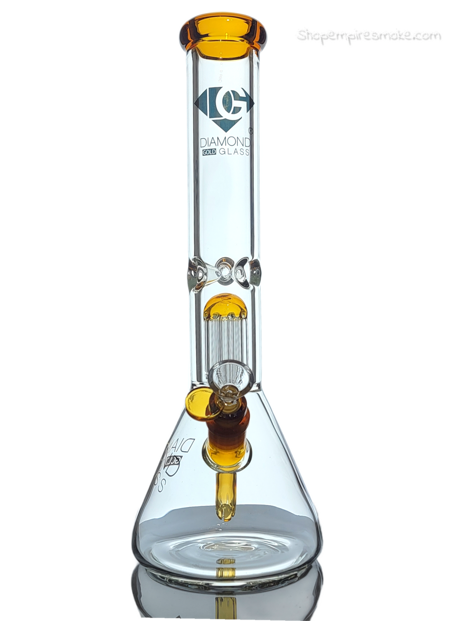 Diamond Glass- Tree Perk Beaker 13" Smoke Black