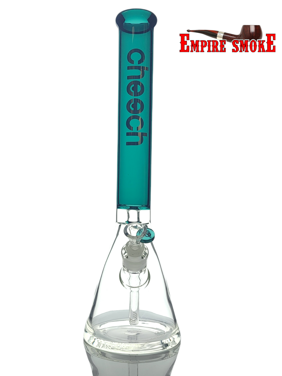 Cheech Glass- 18" Beaker 9MM Two Tone Green/Gold Logo