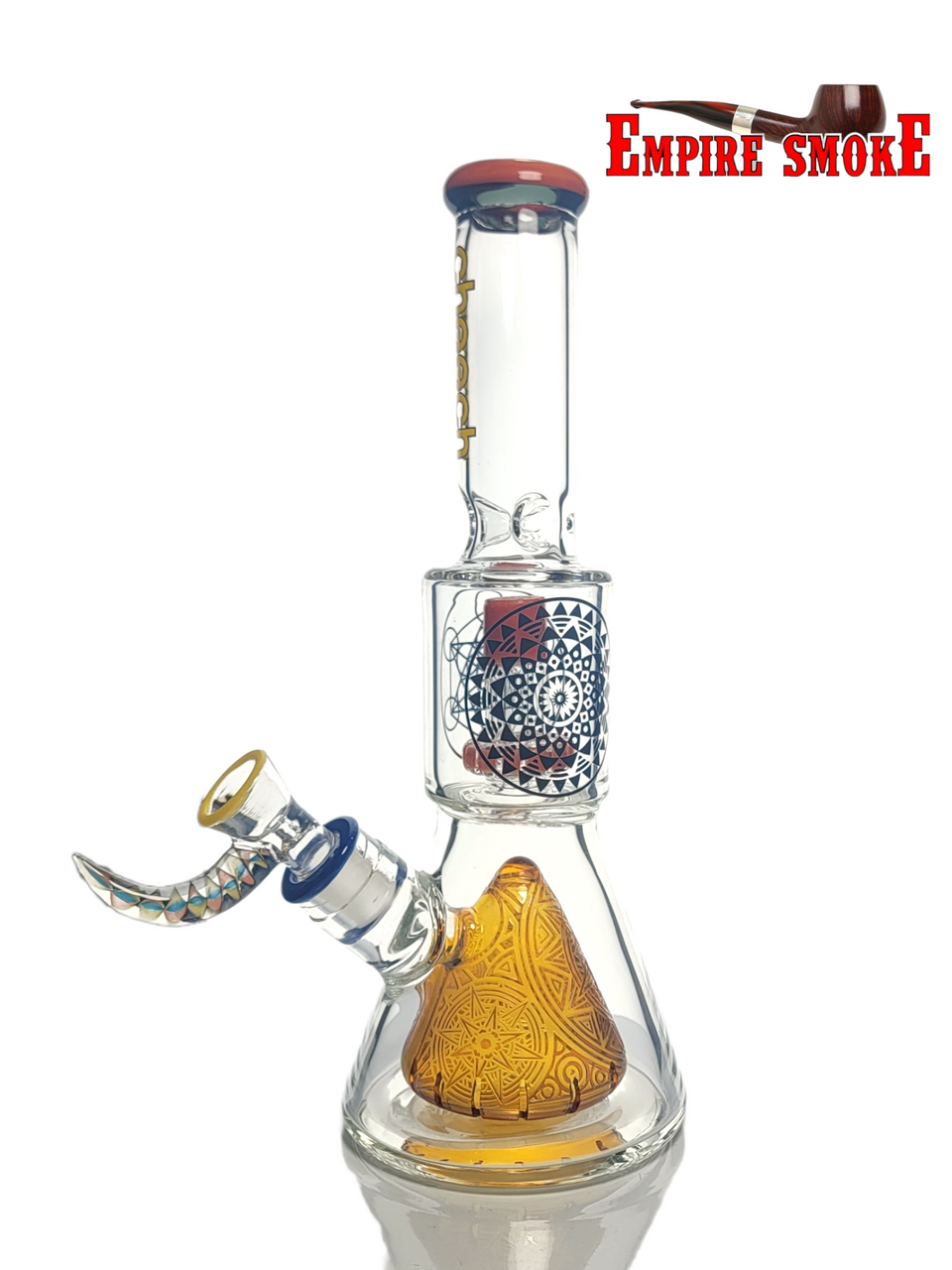 Cheech Glass- Double Perc Beaker 11'' Blue