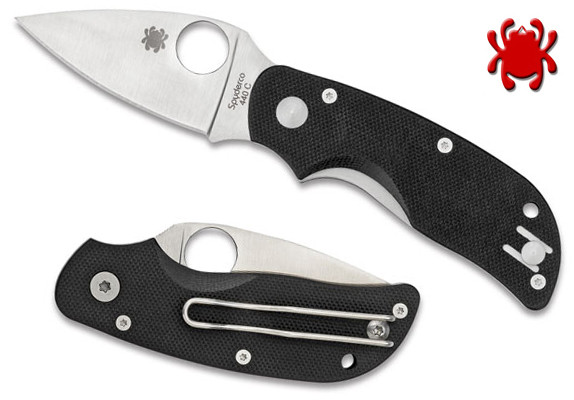 Spyderco C129GP CAT - 2.44" Plain Edge CTS-BD1N Blade - Black G-10 Handle
