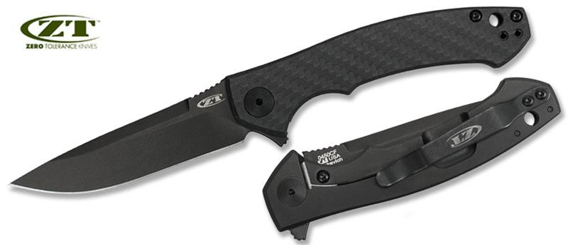 Zero Tolerance 0450CF Flipper - 3.25" S35VN Plain Edge Blade - Carbon ...