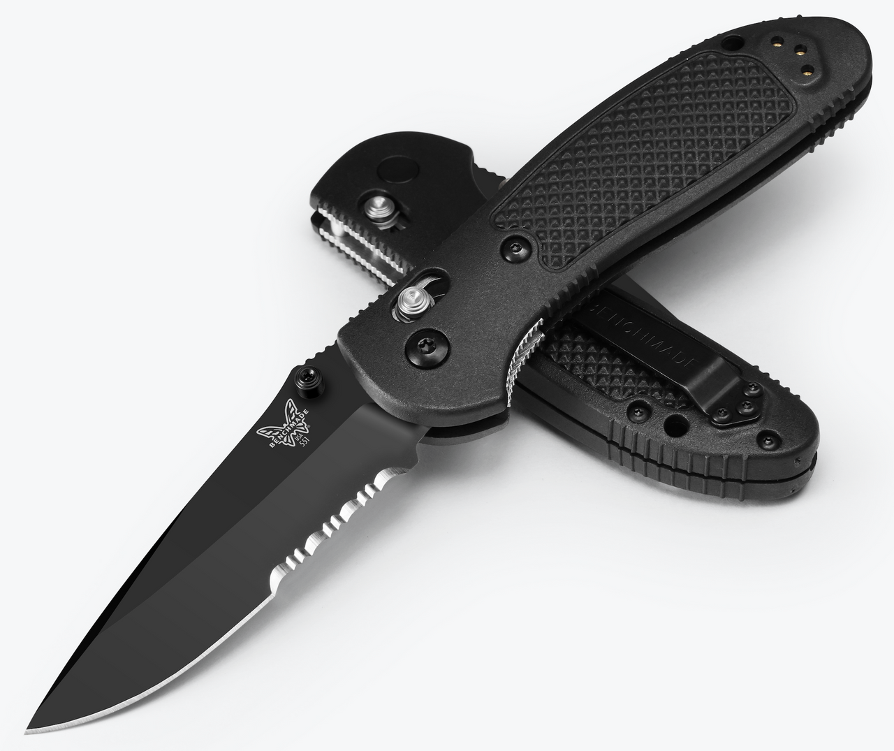 Benchmade 551SBK-S30V AXIS Griptilian - 3.45" Drop Point Black Finish ...