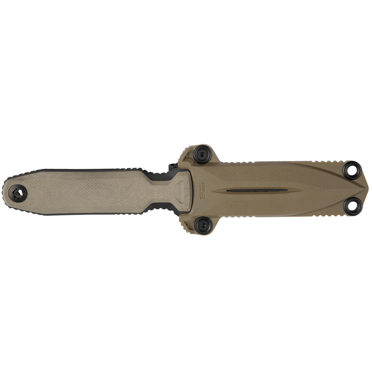 SOG Knives 17-61-04-57 Pentagon FX Covert FDE Fixed Blade - 3.41" TiNi ...