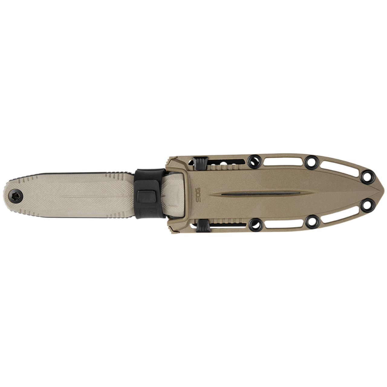 SOG Knives 17-61-02-57 Pentagon FX Fixed Blade - 4.77" Black TiNi CPM ...