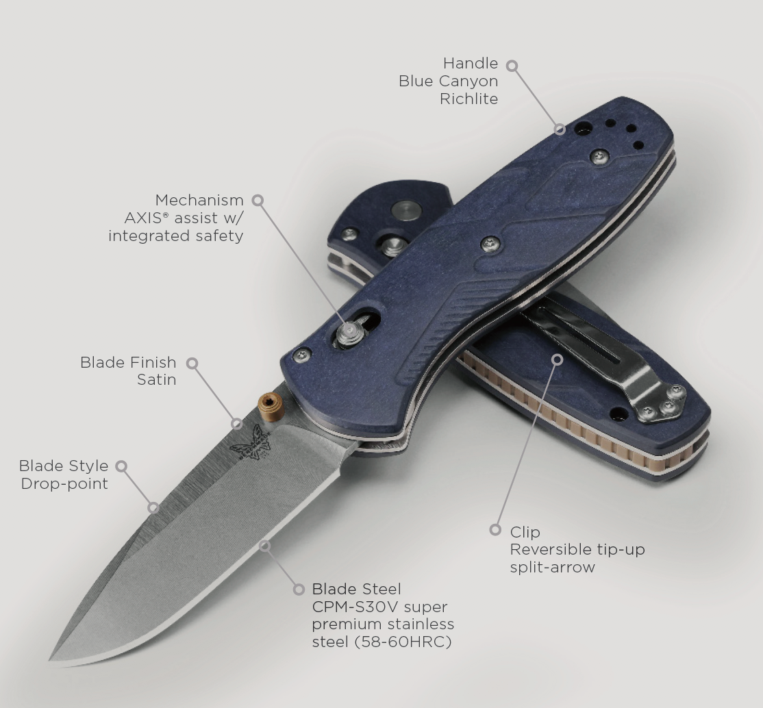 Benchmade 585-03 Mini Barrage - AXIS Assisted Opener - 2.91" Plain Edge ...