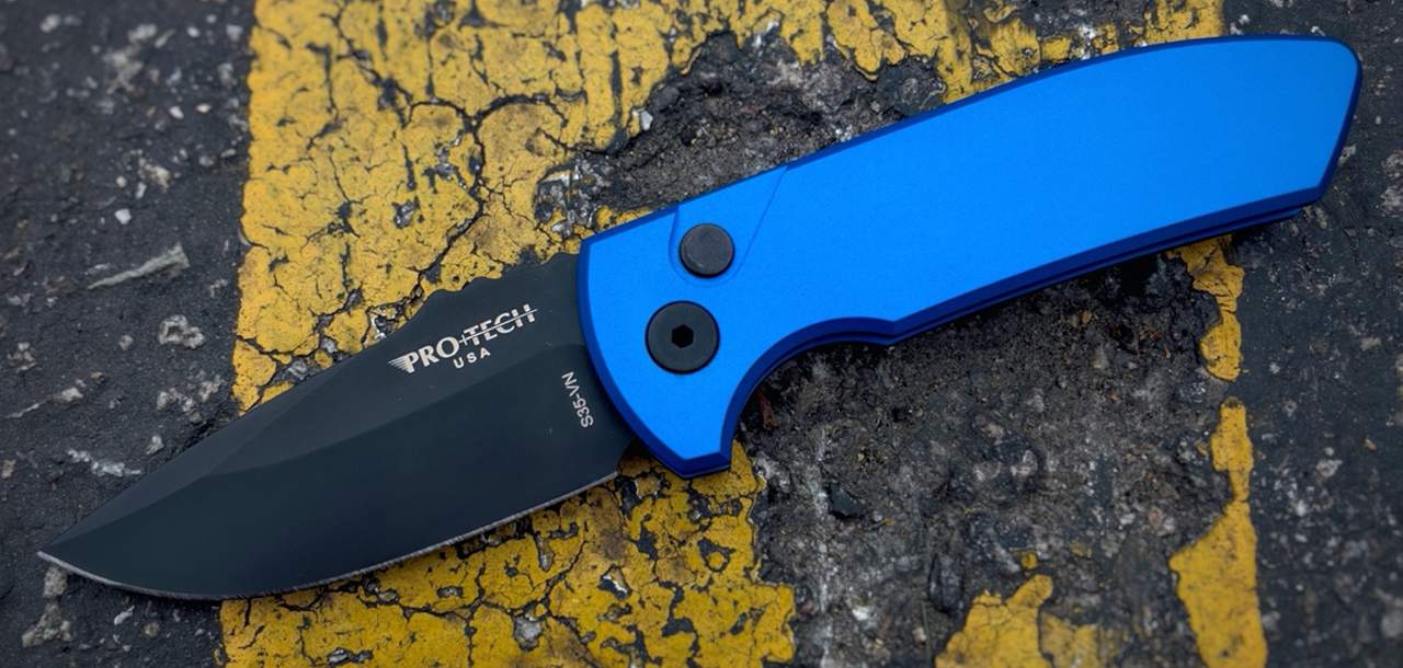 Pro Tech Lg403 Blue Sbr Short Bladed Rockeye Automatic 25 Black