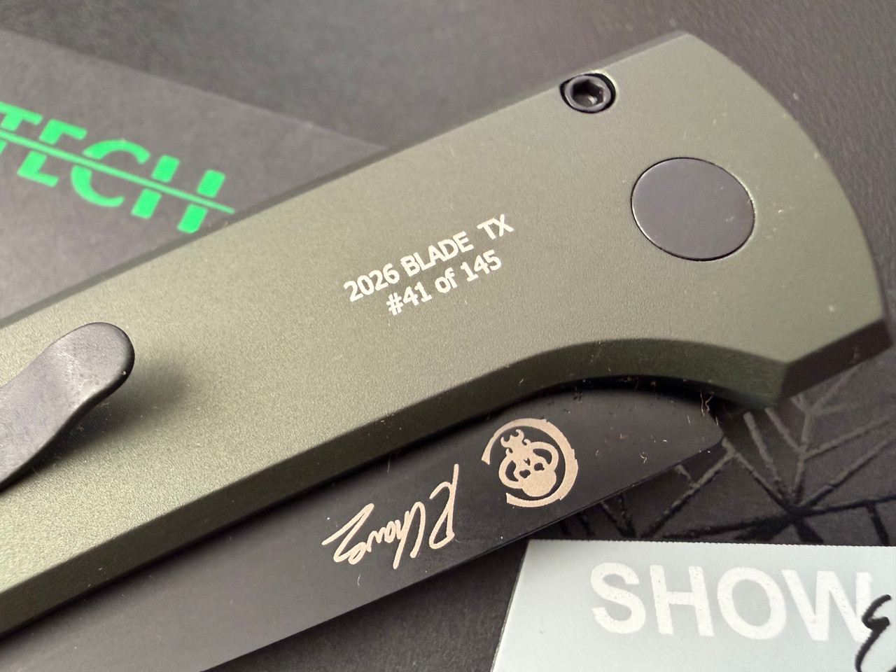 Pro-Tech Scapegoat AUTOMATIC - 3.0" DLC MagnaMax Blade - Green Anodized ...