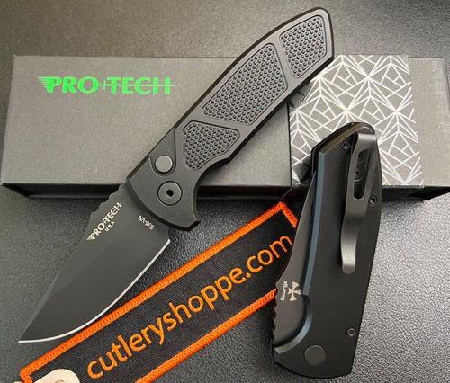 Pro-Tech LG407 SBR AUTOMATIC - 2.5" Black DLC CPM-S35VN Blade - Black Hard Anodized 6061-T6 ...