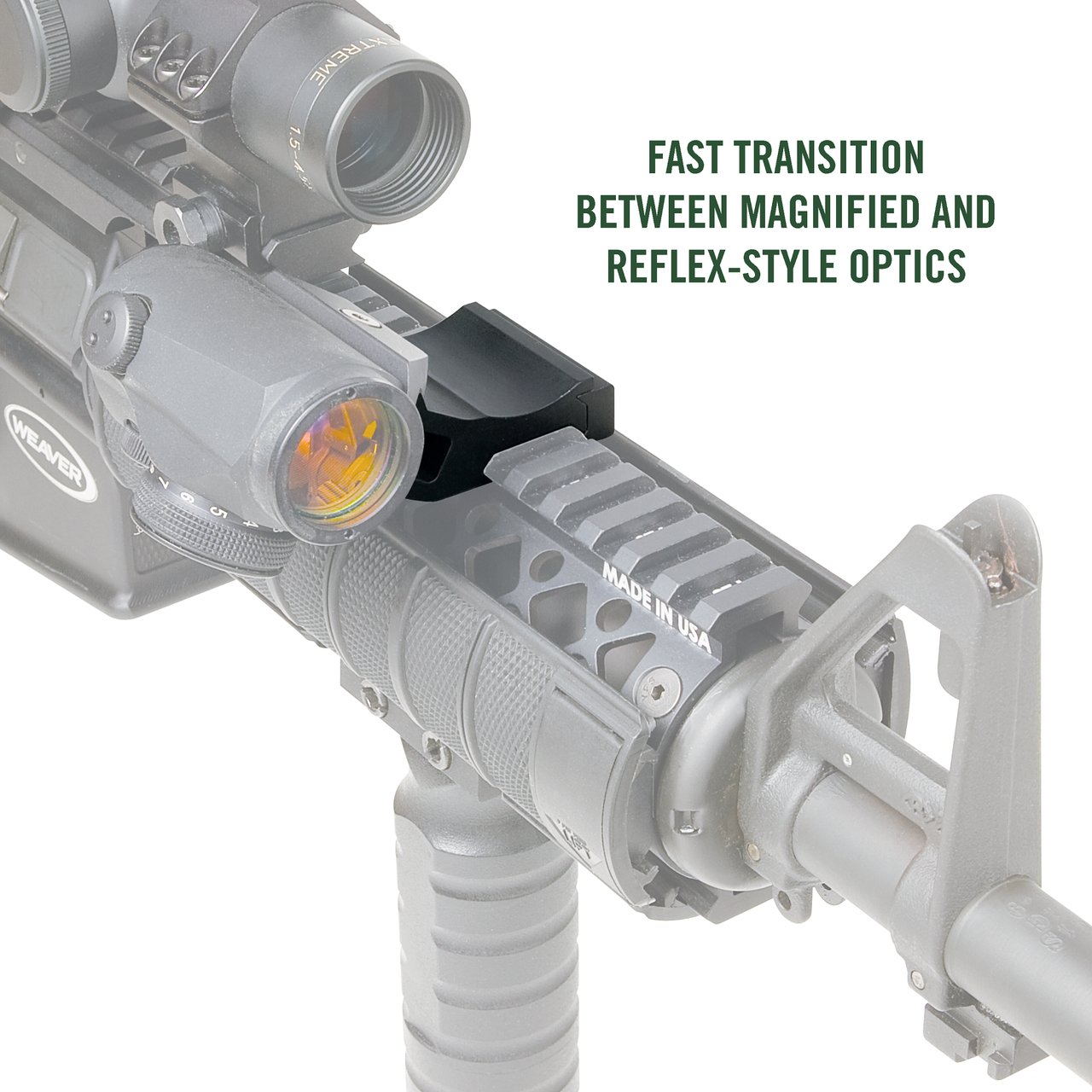 Weaver Offset Rail Adapter Transition to Red Dot Sight | Weaver