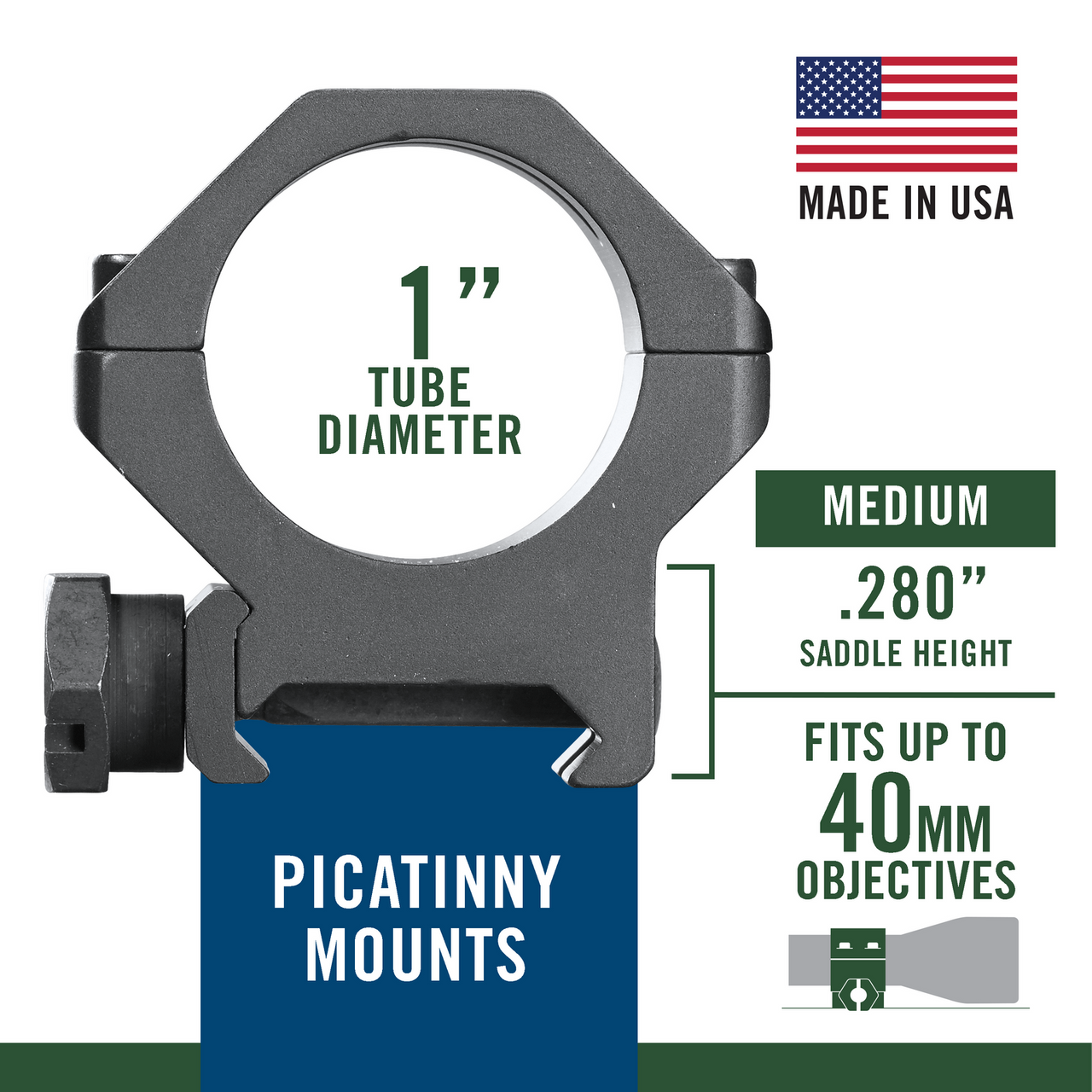 Four-Hole Picatinny Riflescope Rings for precision and durability | Weaver