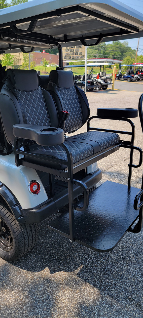 2025 Epic EV E40L Pearl White LSV Lithium 4 Passenger Lifted Golf Cart ...
