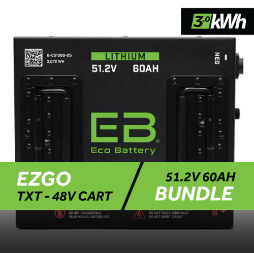 EB ECO BATTERY Lithium Conversion 51V 60AH Battery Bundle / EZGO TXT ...