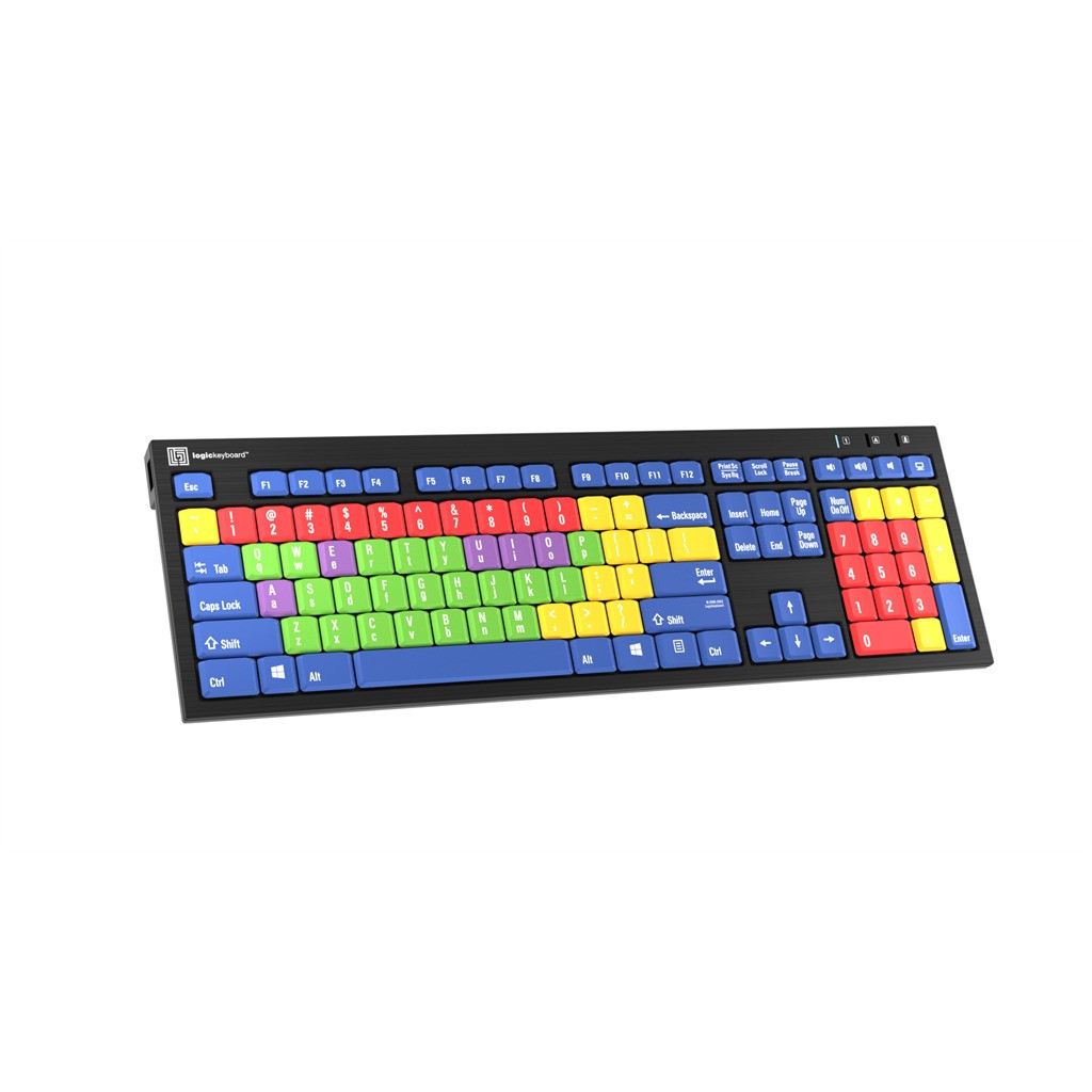 Logickeyboard NERO Slim Line Series - Kids Learning Keyboard - PC US ...