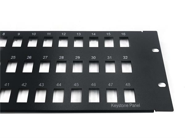 48 Port Unloaded Keystone Rack Mount Patch Panel