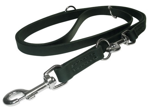Stainless Steel Wide Flat Leather Multifunctional K9 Leash for all dog ...